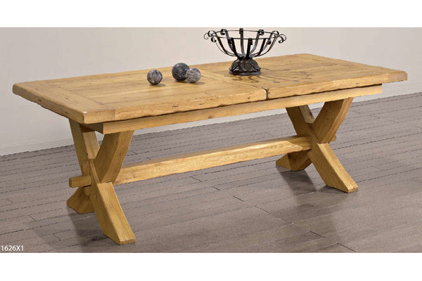 Extending French Mountain Oak Monastery Table X leg